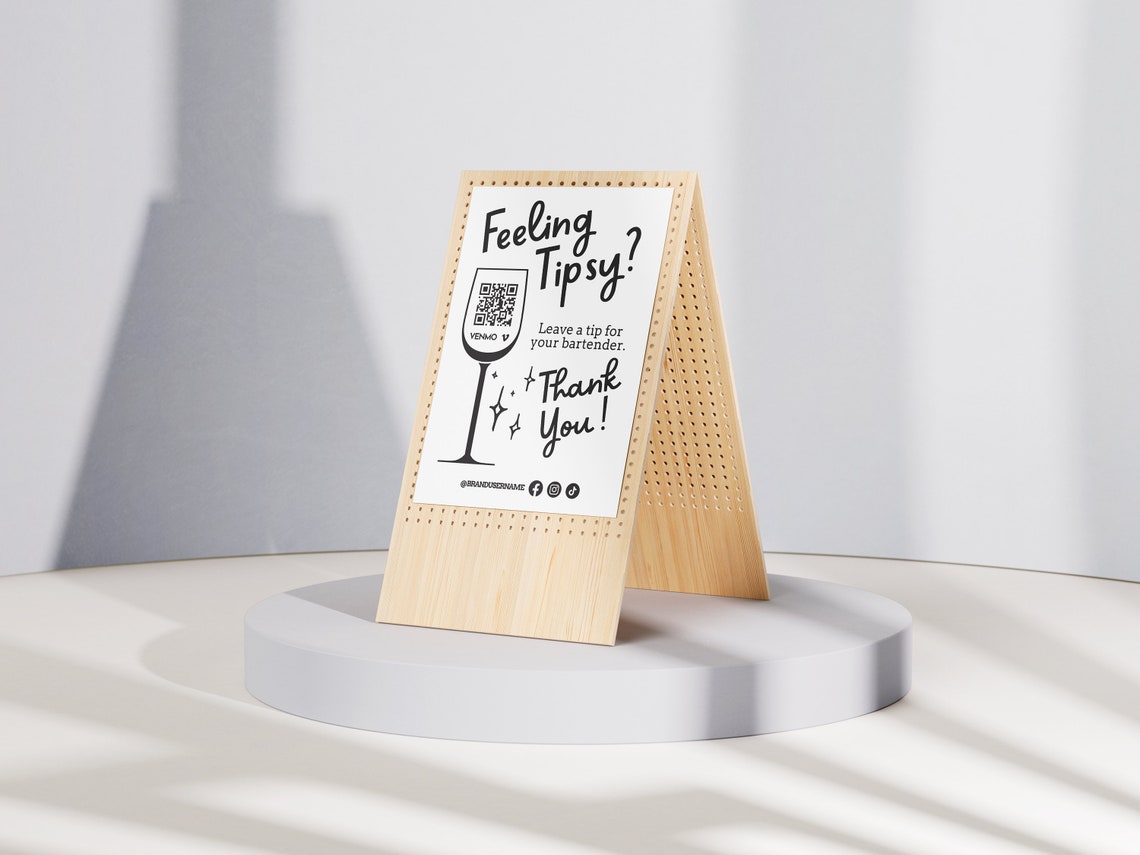 Feeling Tipsy Sign Template QR Code Sign Scan to Tip Wedding Bar Tip ...