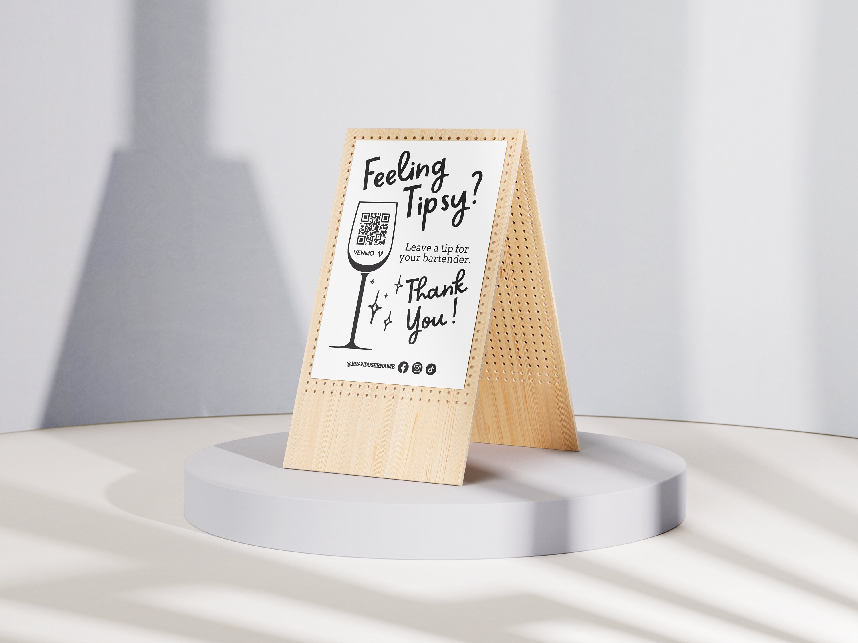 Feeling Tipsy Sign Template QR Code Sign Scan to Tip Wedding Bar Tip ...