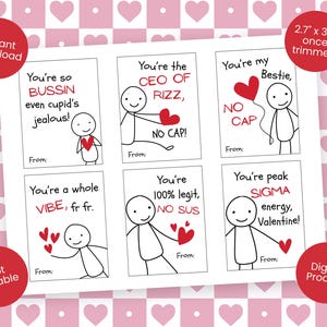 Funny Slang Kids Valentine's Day Card, Printable Classroom Valentines ...
