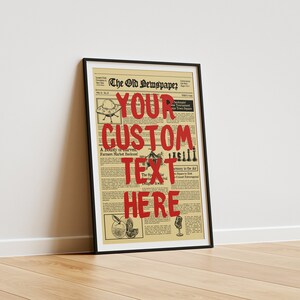 Custom Print Trendy Newspaper Poster | Custom Quote Wall Art | Home ...