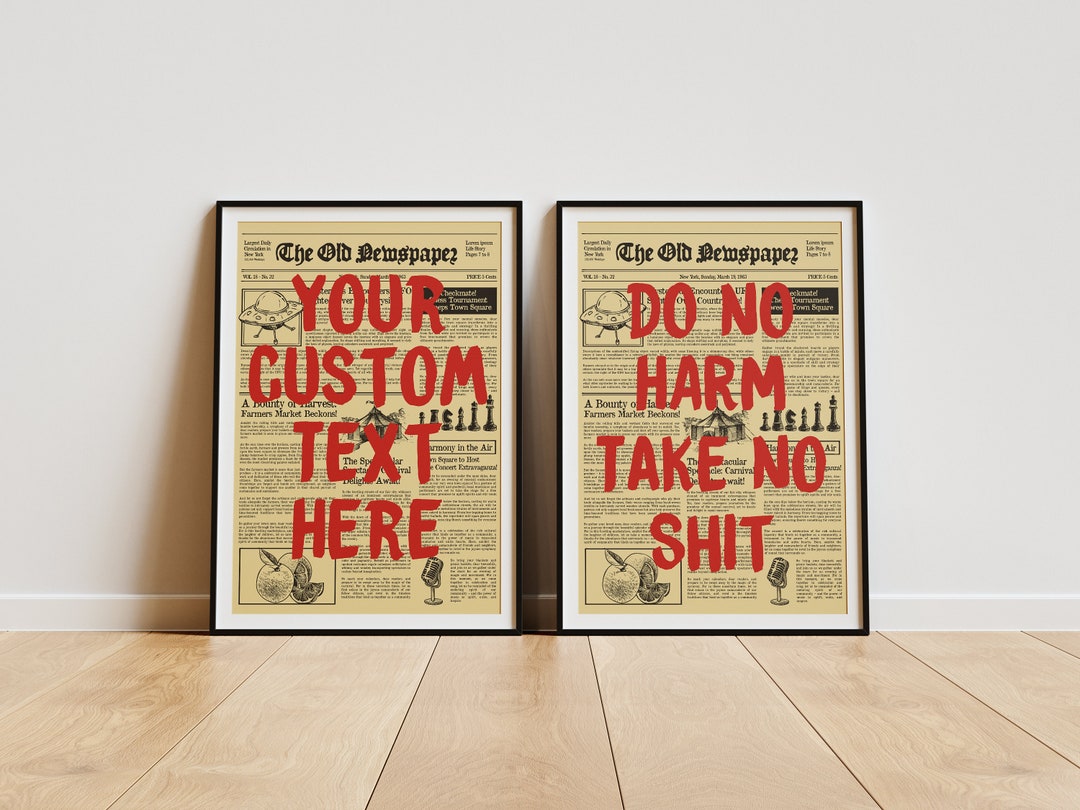 Custom Print Trendy Newspaper Poster | Custom Quote Wall Art | Home ...
