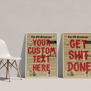 Custom Print Trendy Newspaper Poster | Custom Quote Wall Art | Home ...