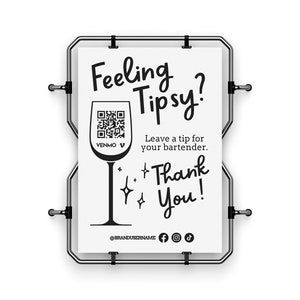 Feeling Tipsy Sign Template QR Code Sign Scan to Tip Wedding Bar Tip ...