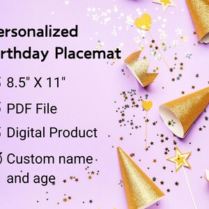 Personalized Unicorn Birthday Placemat: Kids' Party Coloring Activity ...