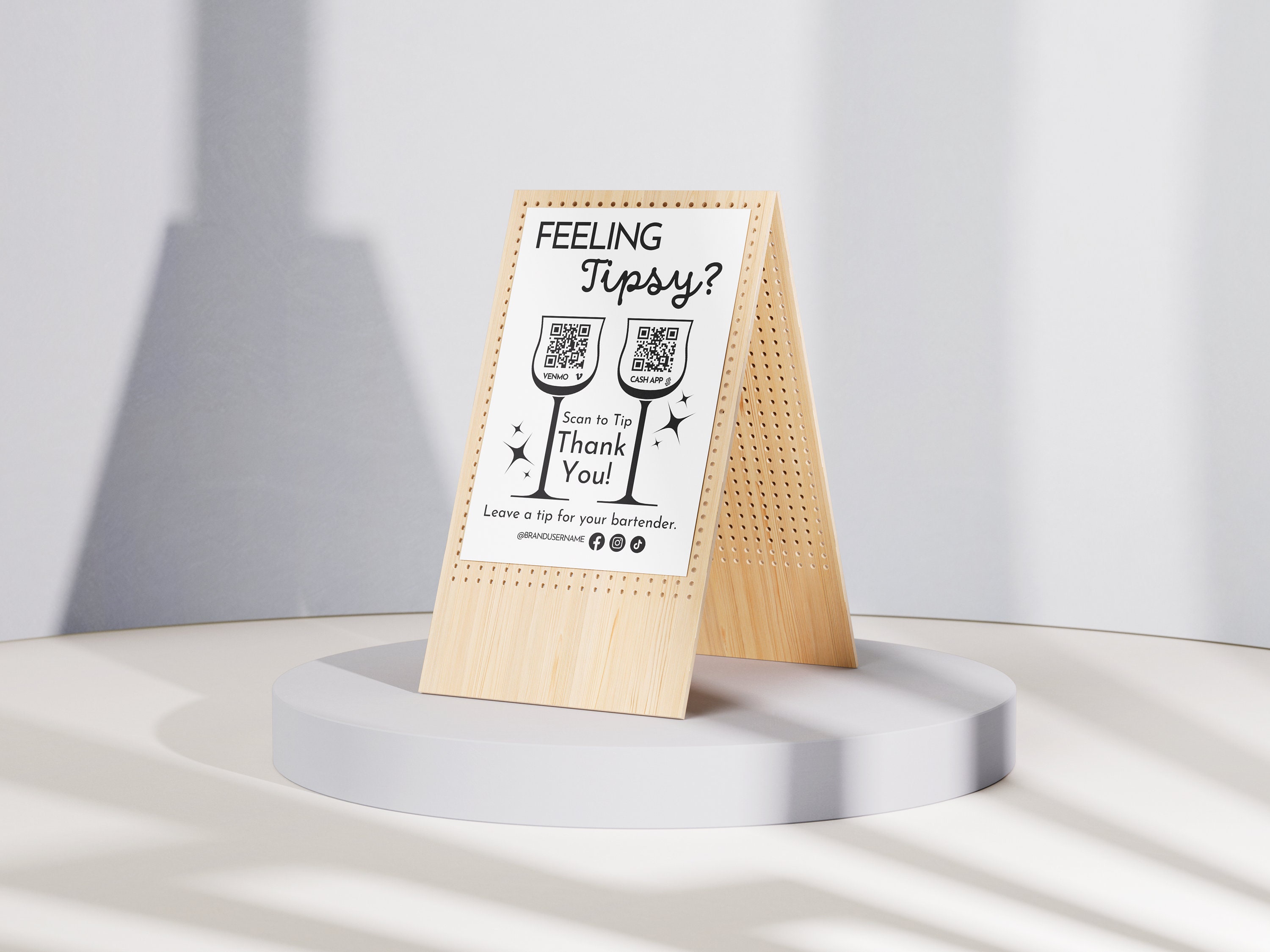 Feeling Tipsy Sign Template | QR Code Sign | Scan to Tip | Wedding Bar ...