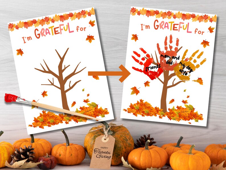 Thanksgiving Handprint Tree Craft | Fall Classroom Art (printable) - Etsy