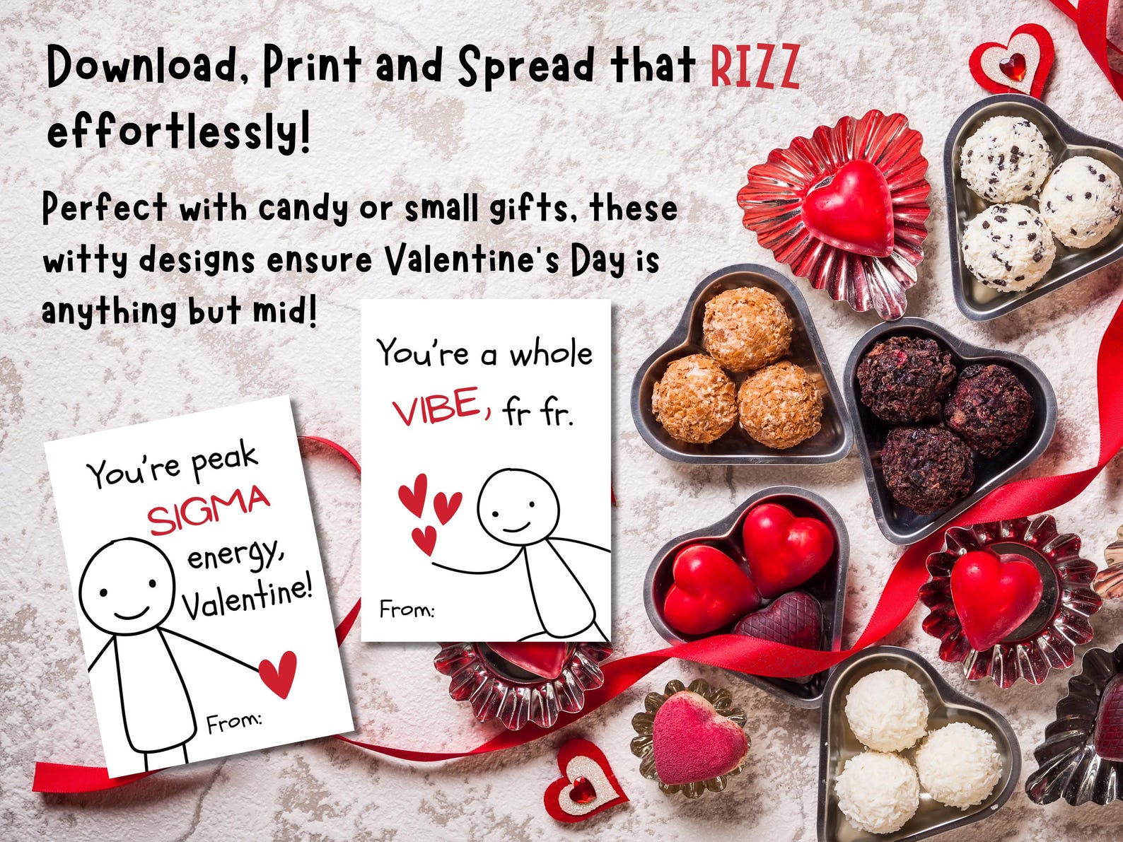 Funny Slang Kids Valentine's Day Card, Printable Classroom Valentines ...