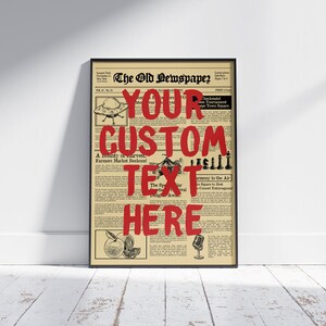 Custom Print Trendy Newspaper Poster | Custom Quote Wall Art | Home ...