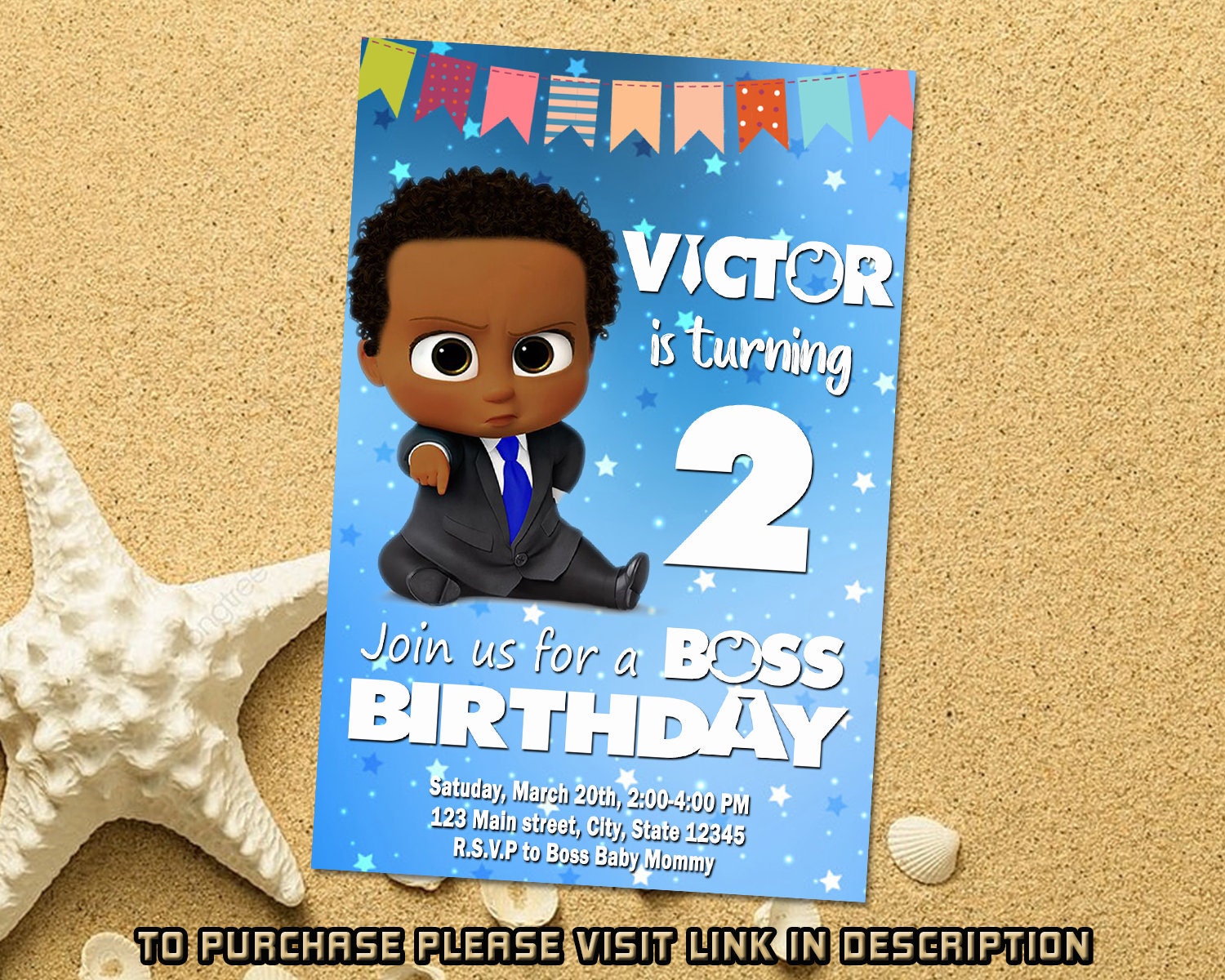 Editable Baby Boss Birthday Invitation, Baby Boss Invitation, Digital ...