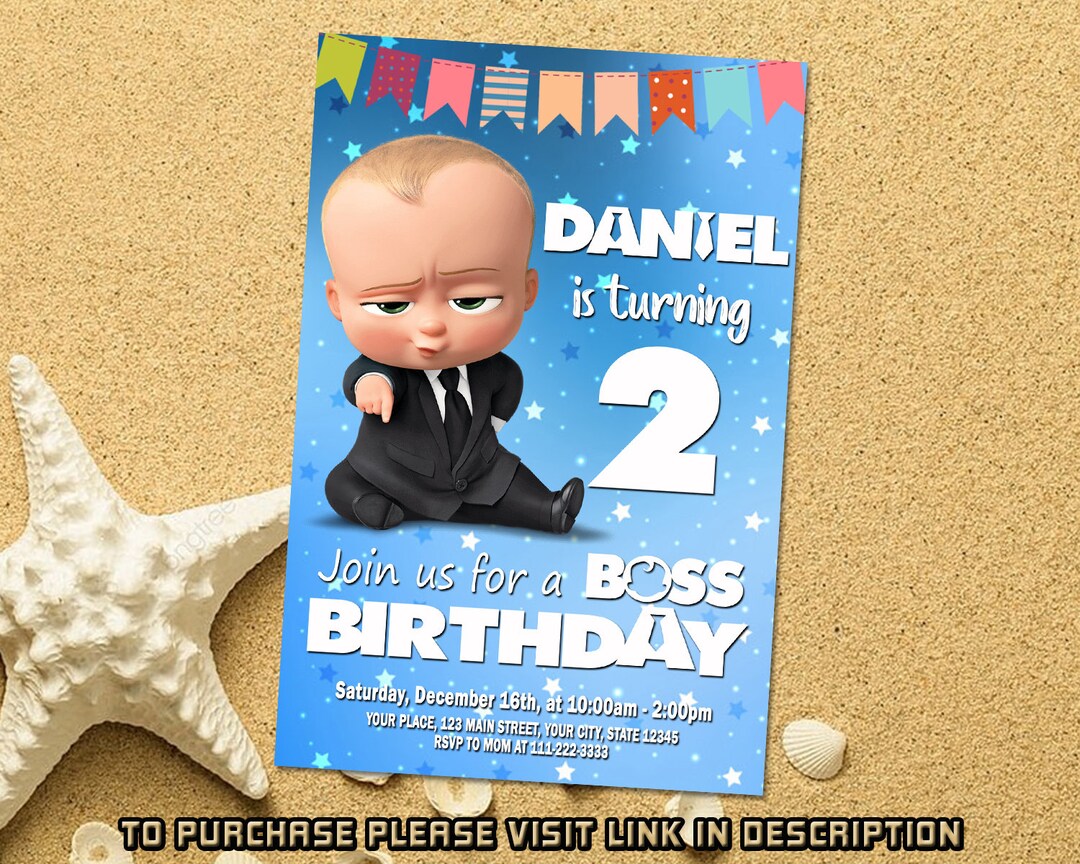 Editable Baby Boss Birthday Invitation, Baby Boss Invitation, Digital ...