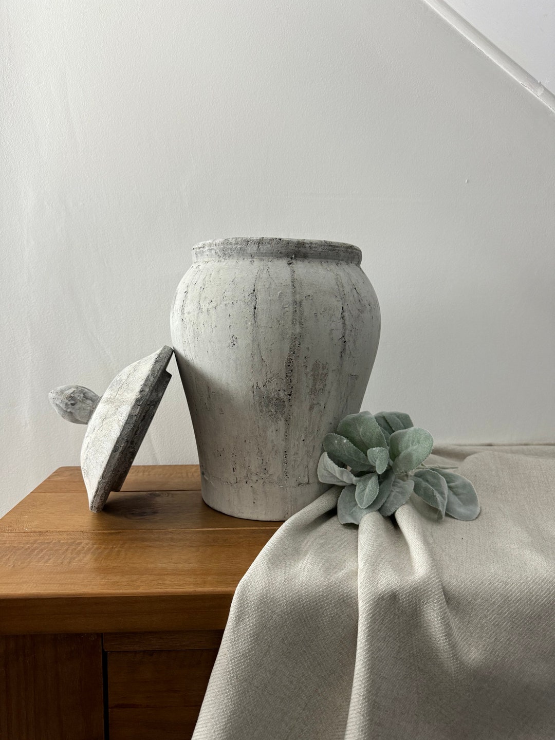 Earthy Stone Ginger Jar Home Decor Modern Interior Elegant Stone Vase ...
