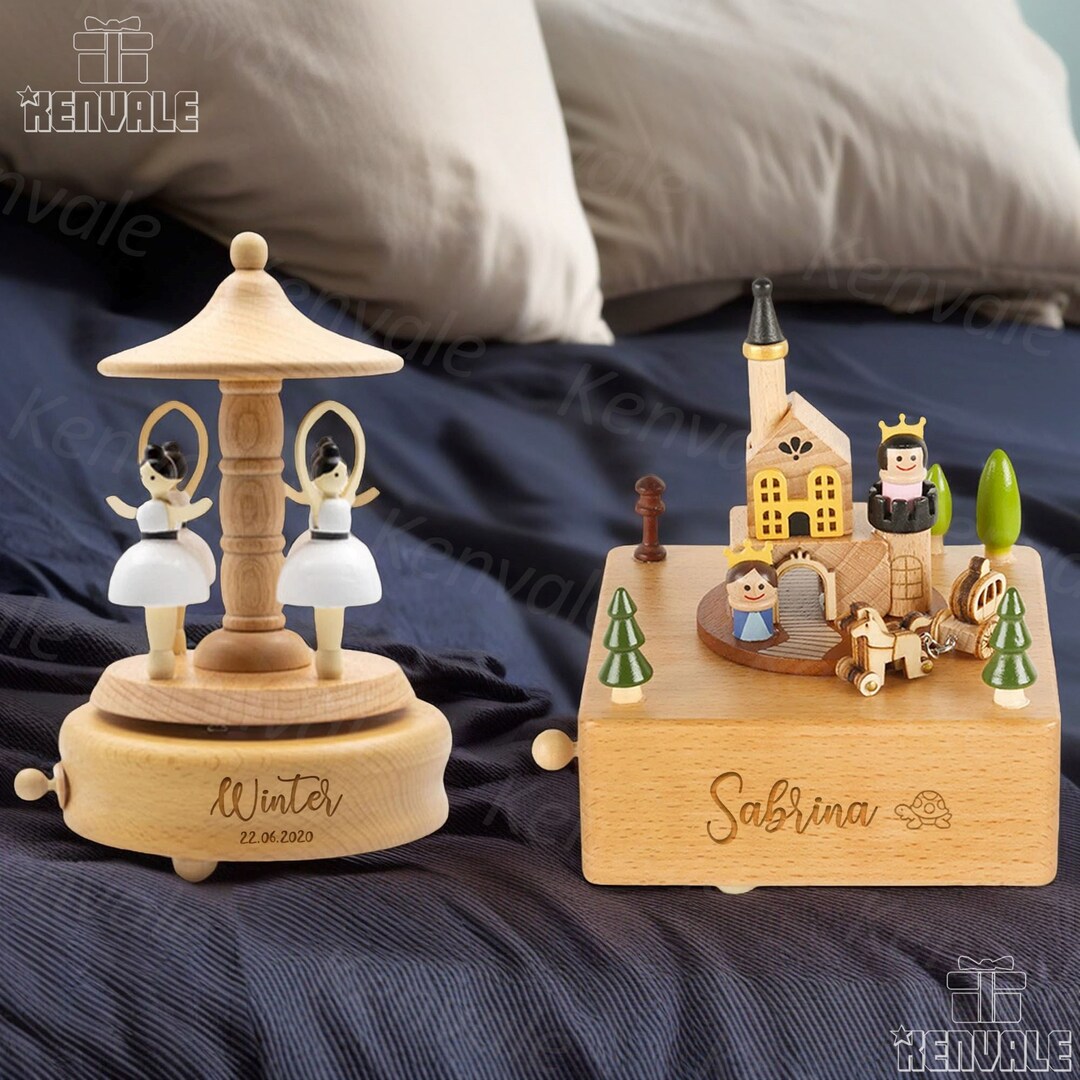 Engraved Name Music Box, Personalized Musical Box, Christmas Music Box ...