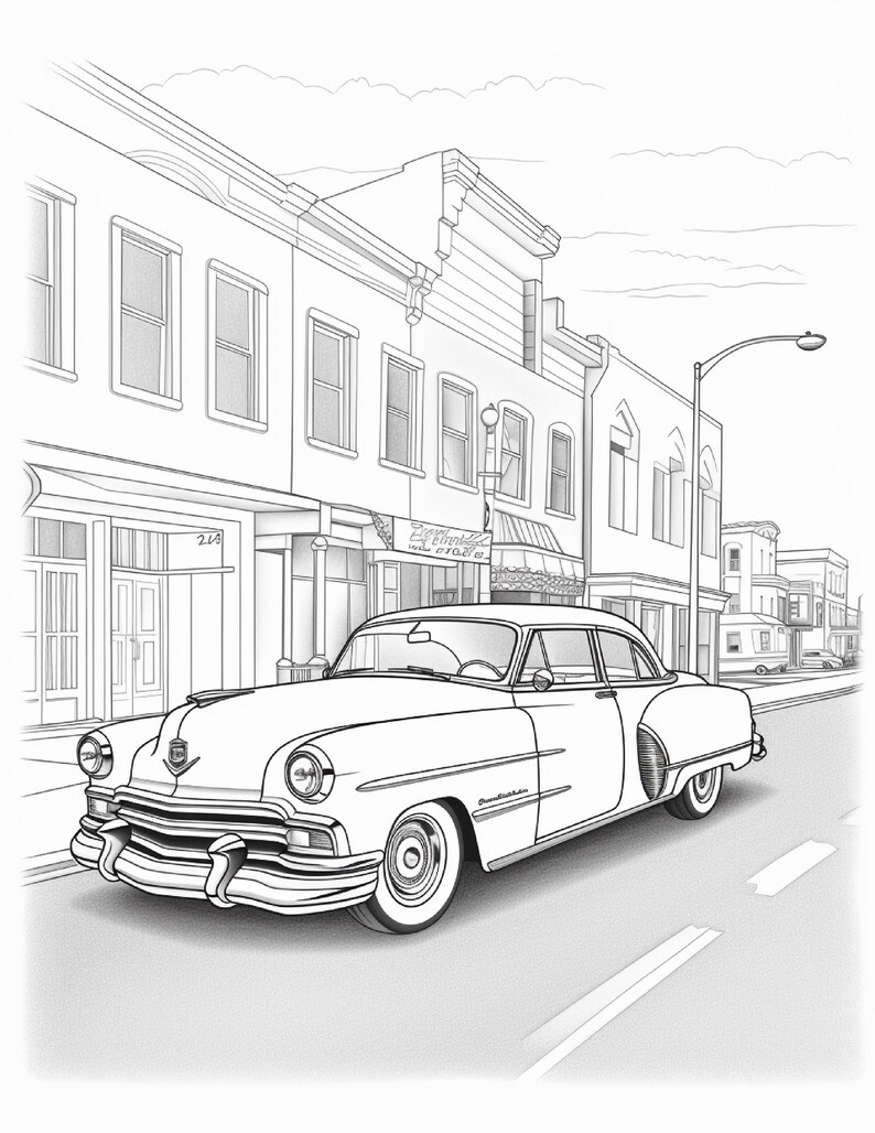 100 Pages and 6 Covers Old Car Coloring, for Children and Adults Car ...