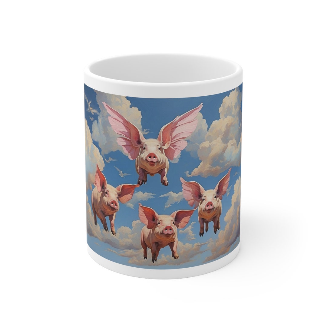 When Pigs Fly, Winged Pigs in the Sky, Farm Animals, Artsy Image, Funny ...