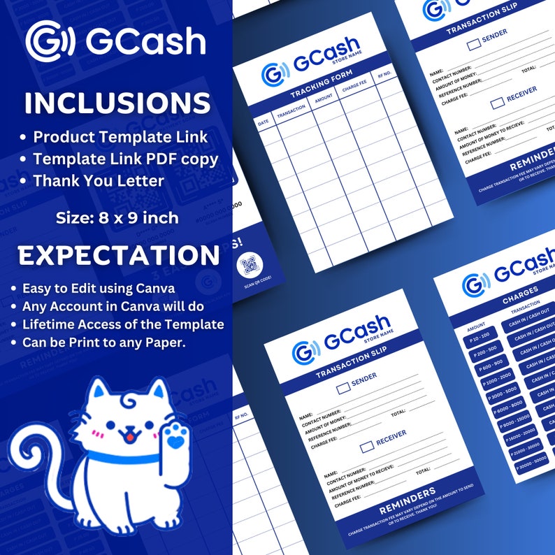 GCASH Transaction Form Template Ready Made Printable and Editable ...