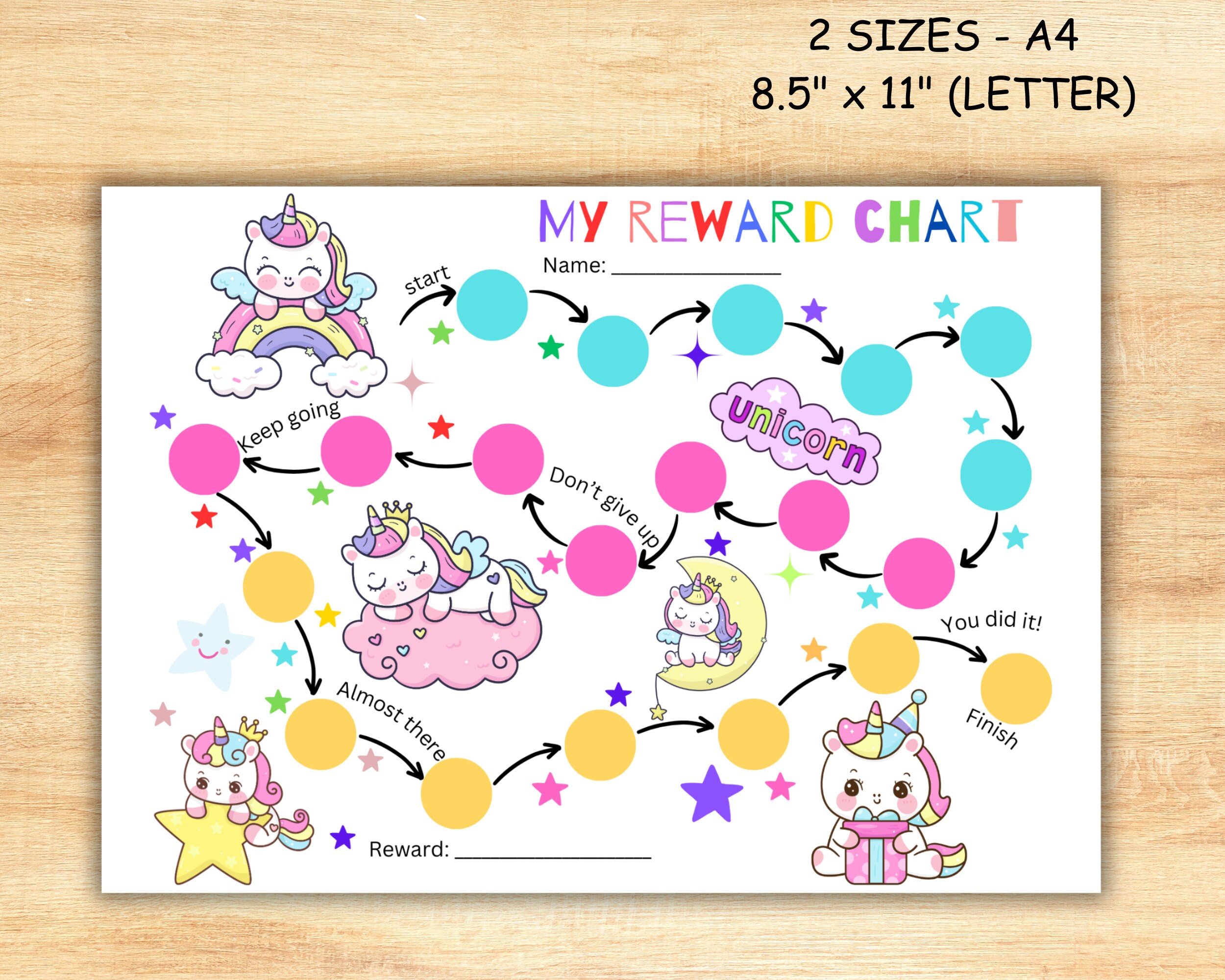 Unicorn Reward Chart, Toddler Reward Chart, Reward Chart Printable ...