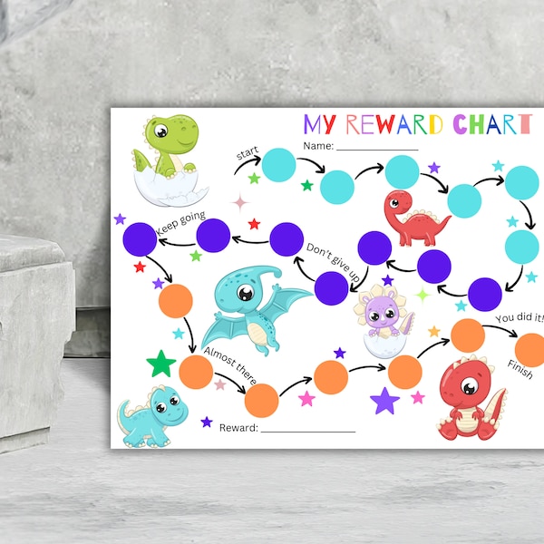 Dinosaur Reward Chart, Toddler Reward Chart, Reward Chart Printable ...
