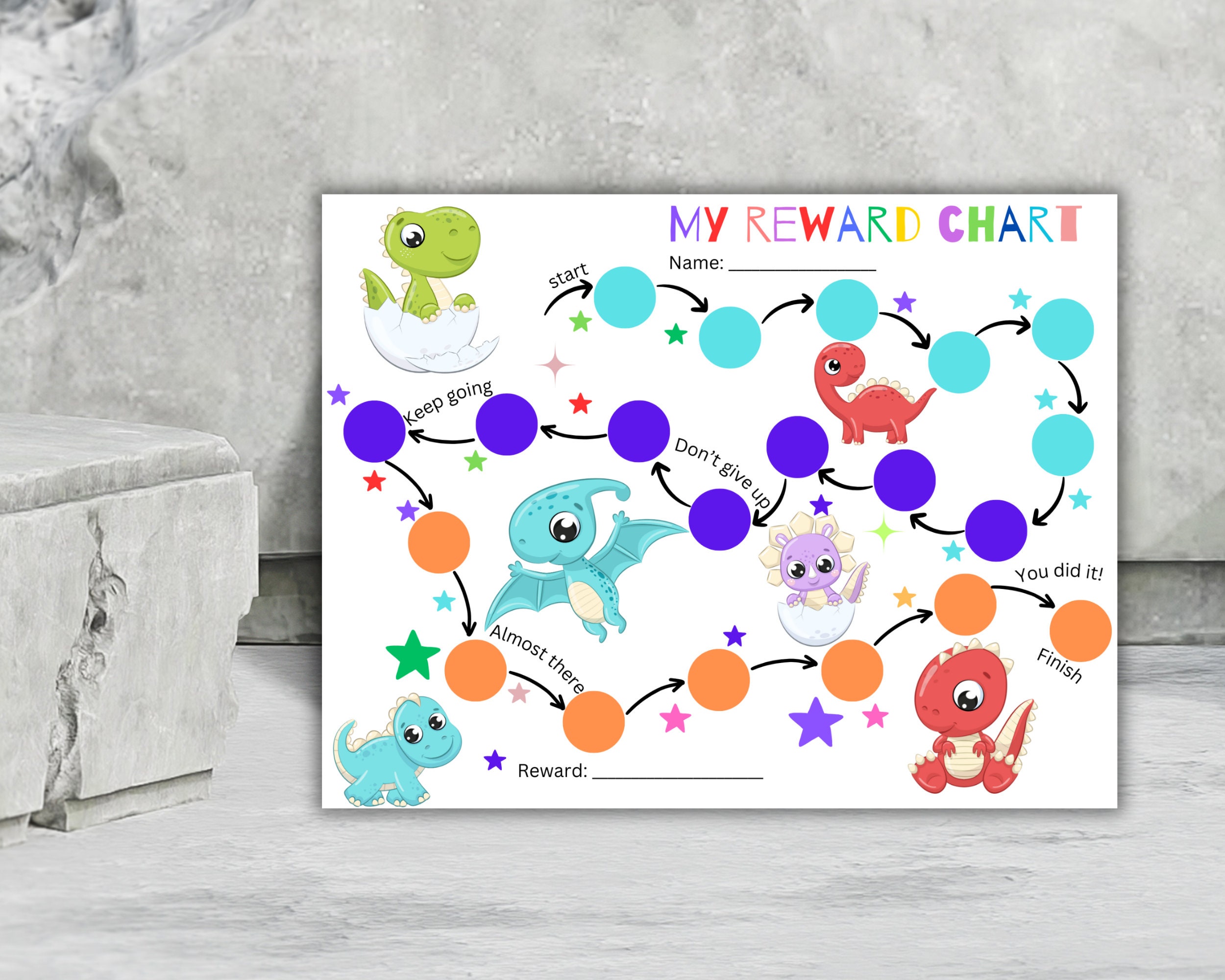 Dinosaur Reward Chart, Toddler Reward Chart, Reward Chart Printable ...