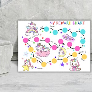 Unicorn Reward Chart, Toddler Reward Chart, Reward Chart Printable ...