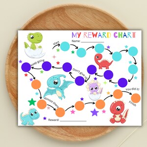Dinosaur Reward Chart, Toddler Reward Chart, Reward Chart Printable ...