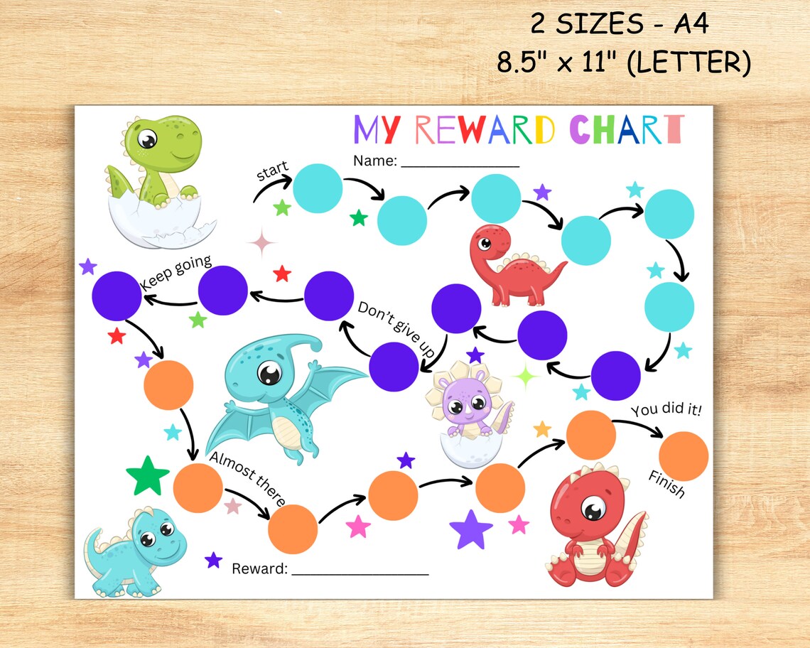 Dinosaur Reward Chart: Kids Routine Tracker (digital Download) - Etsy