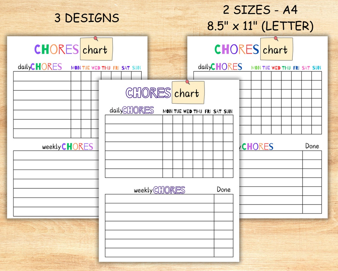 Editable Kids Chore Chart | Printable Chore Chart for Kids ...