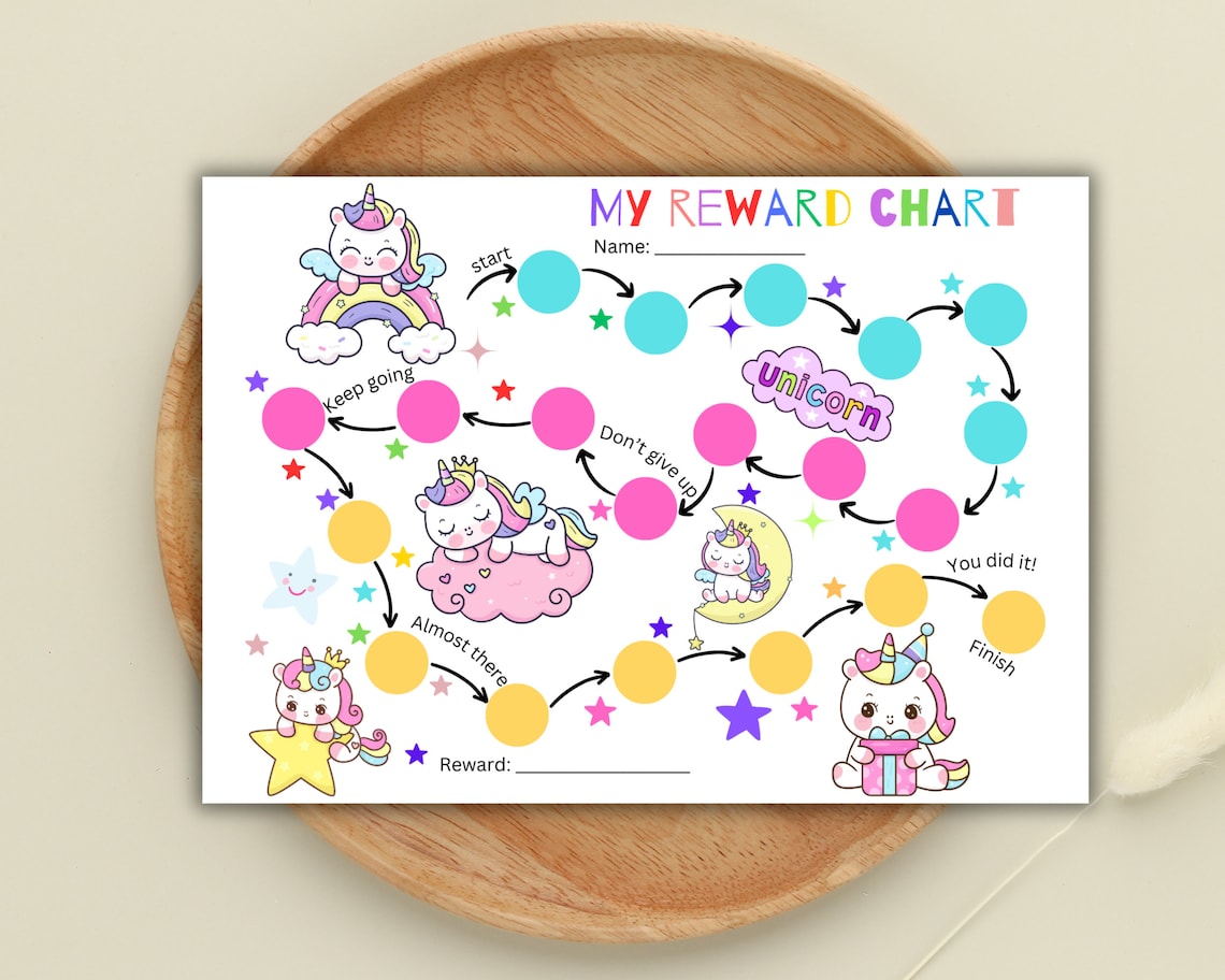 Unicorn Reward Chart, Toddler Reward Chart, Reward Chart Printable ...