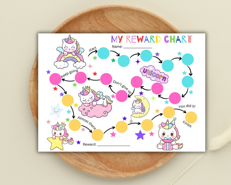 Unicorn Reward Chart, Toddler Reward Chart, Reward Chart Printable ...