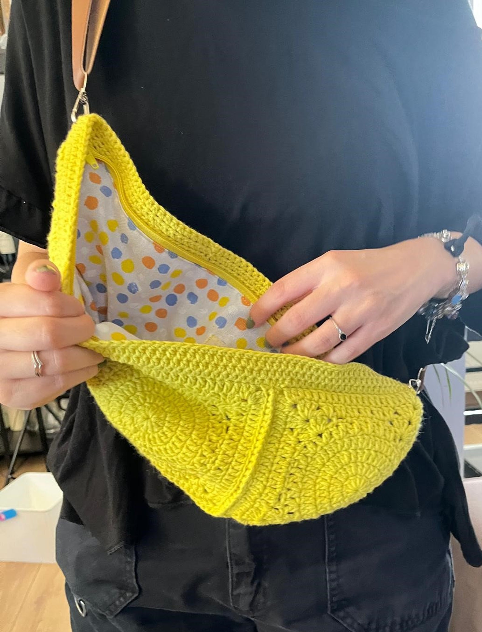 Bohemian Yellow Crochet Bum Bag: Handmade Fanny Pack With Adjustable ...