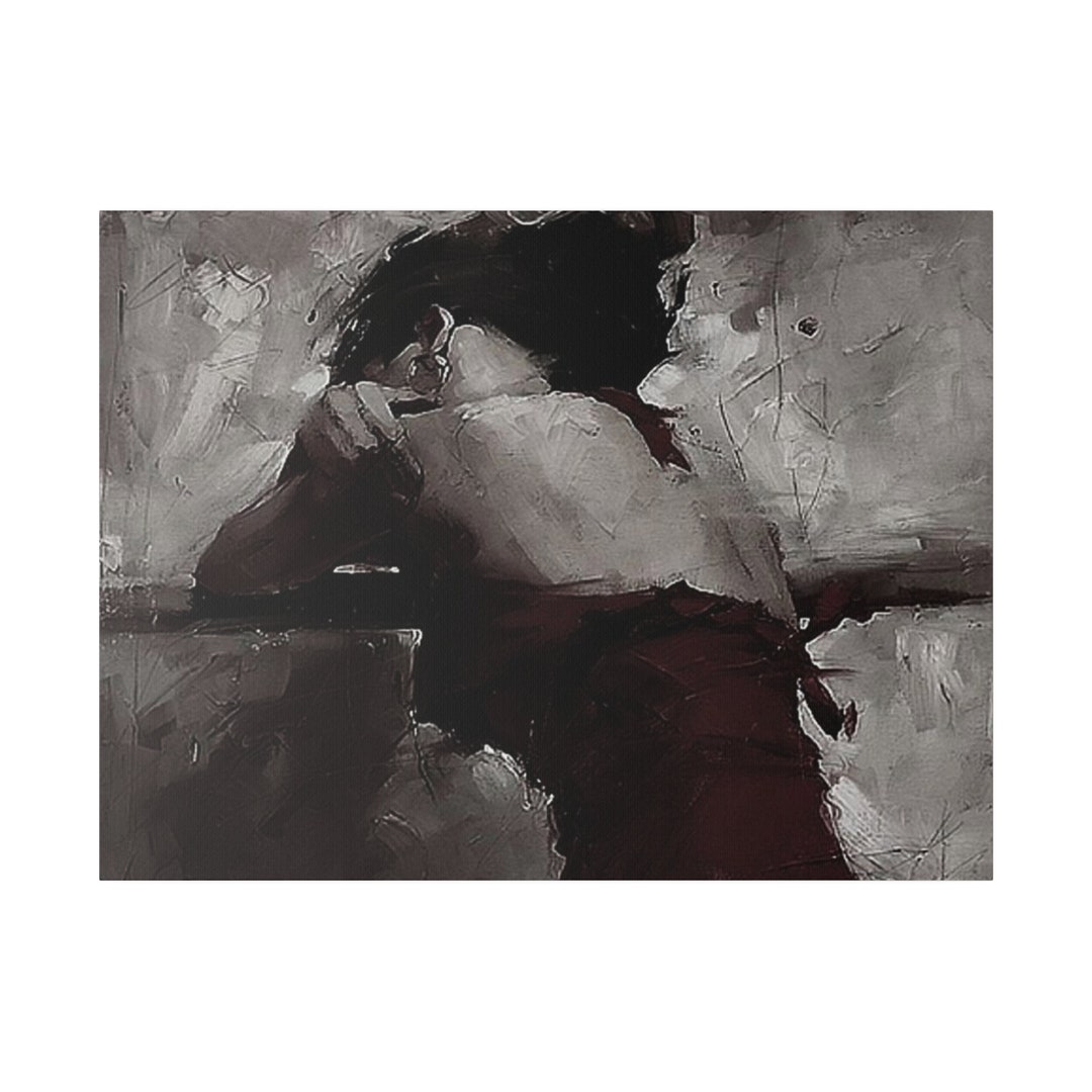 Sad Girl Art Wall Art Red Girl Art Eco-friendly Art Female Artists ...