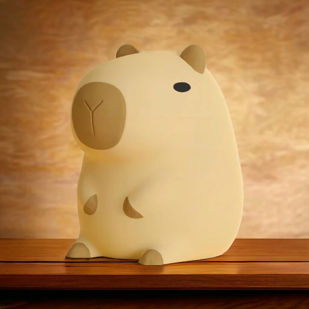 Cute Capybara Clapping Lamp Soft Warm Glow, Cartoon Style Night Light ...