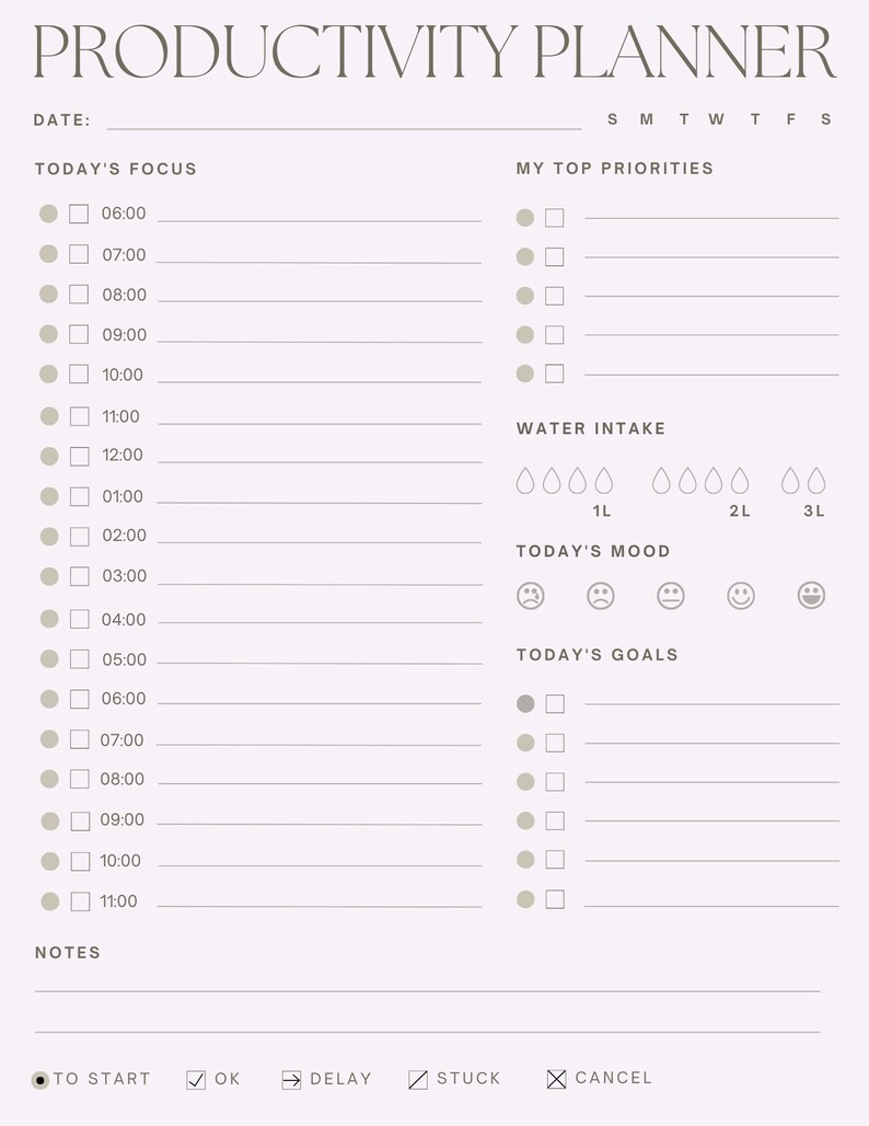 Productivity Tracker - Etsy