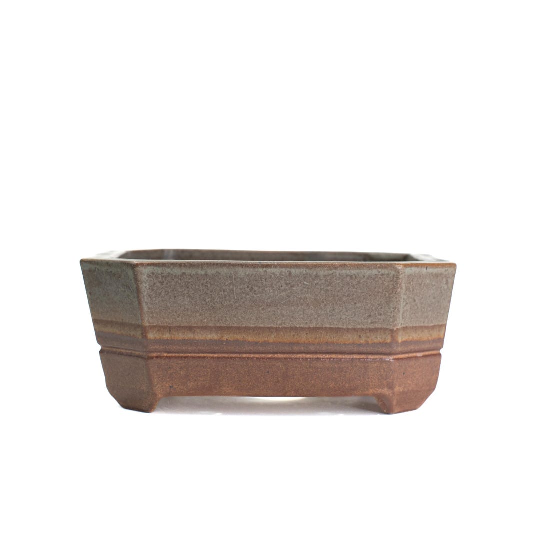 Octagonal 7.25" Blue Grey Glazed Stoneware Bonsai Pot - Etsy