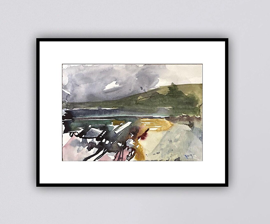 Original Abstract Colourful Seascape Watercolour Painting, Provided in ...