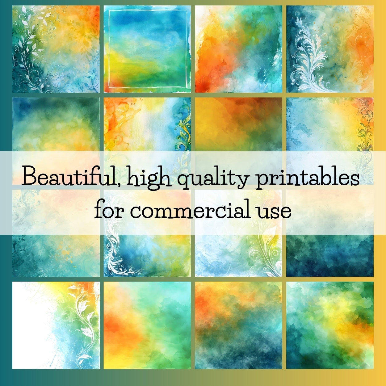 Printable Paper in Vivid Colors, Joyful Spring Watercolor Background ...