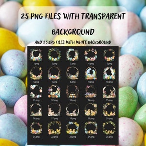 Easter Frames With Flowers Digital Image Bundle, Spring Card Making ...