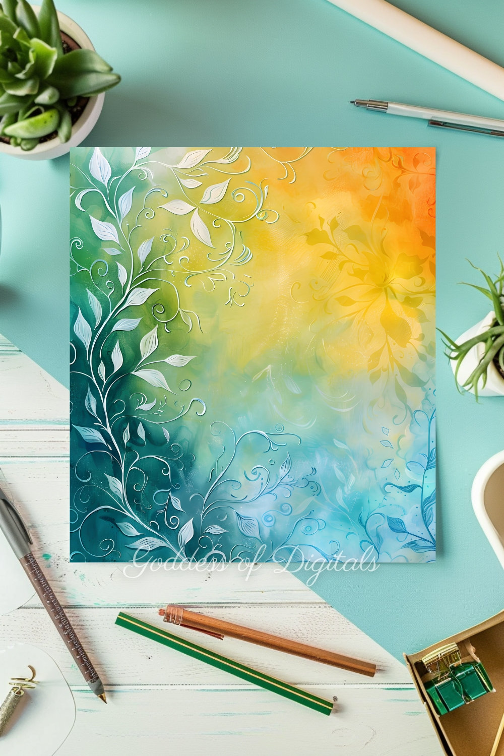 Printable Paper in Vivid Colors, Joyful Spring Watercolor Background ...