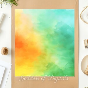 Printable Paper in Vivid Colors, Joyful Spring Watercolor Background ...