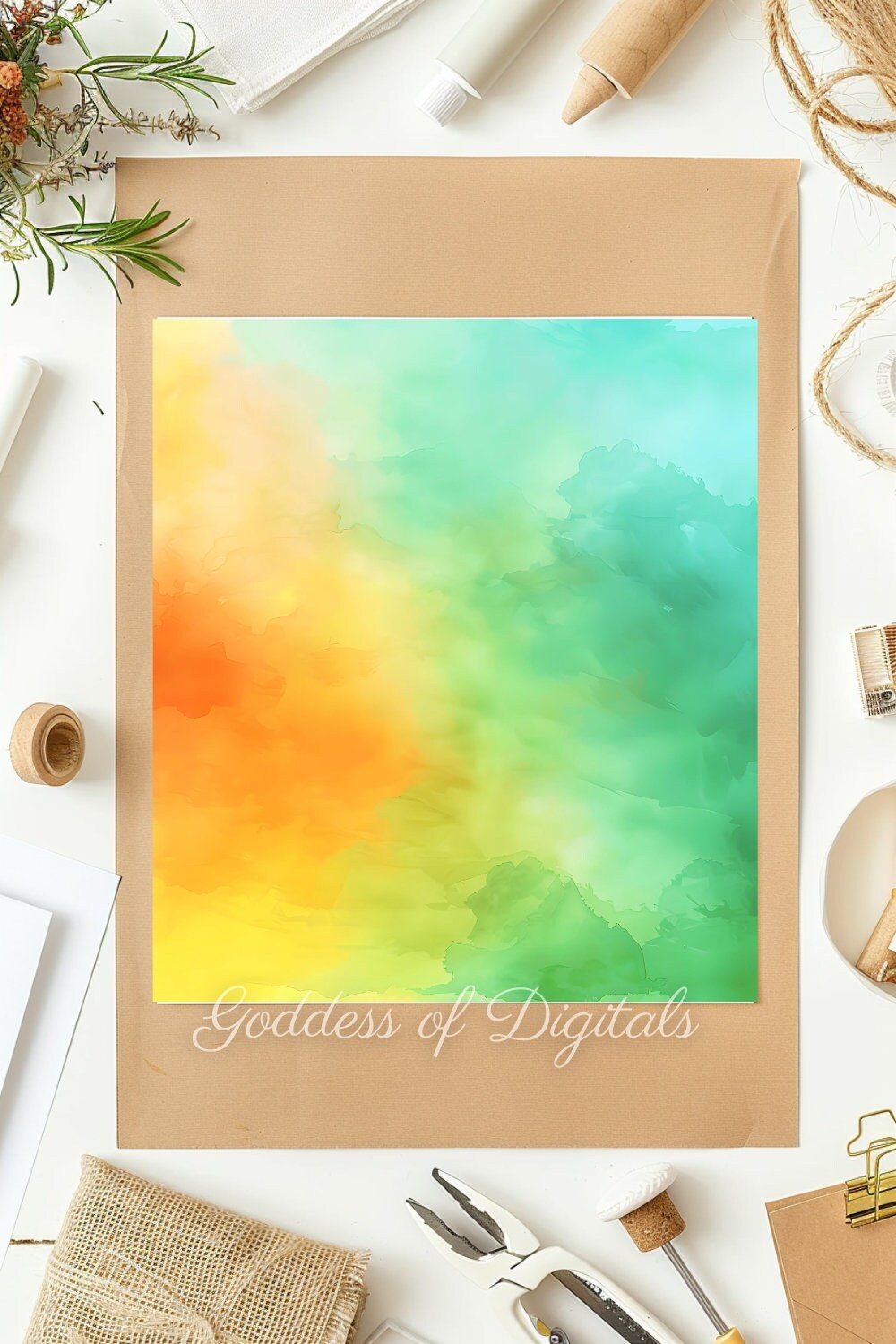 Printable Paper in Vivid Colors, Joyful Spring Watercolor Background ...
