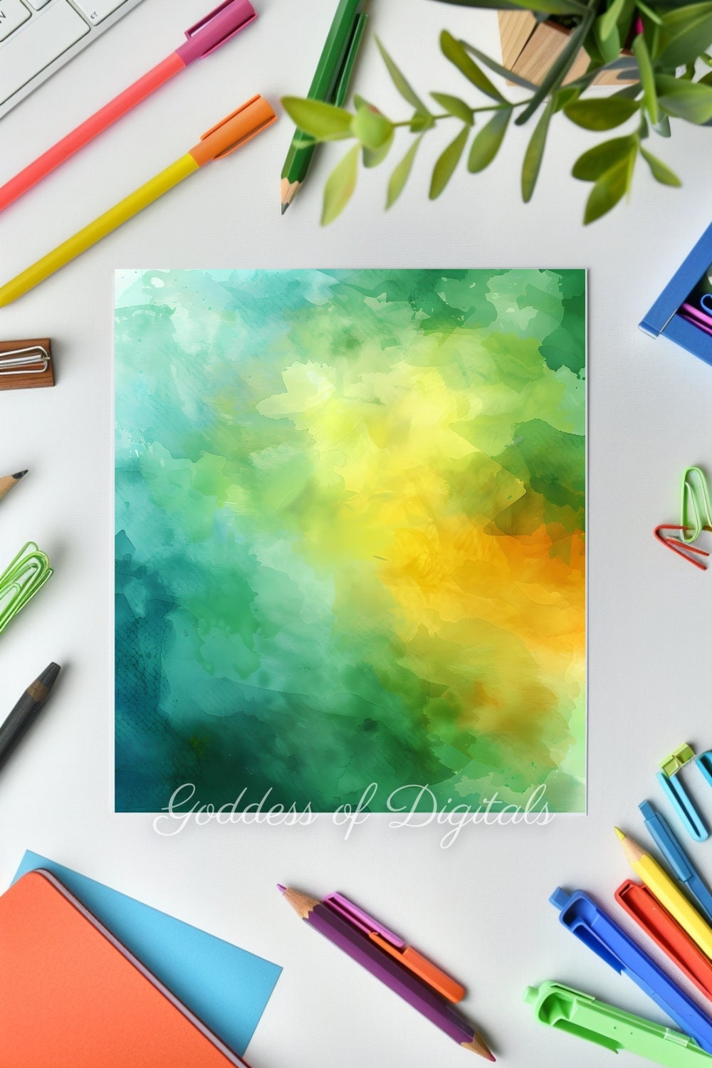 Printable Paper in Vivid Colors, Joyful Spring Watercolor Background ...