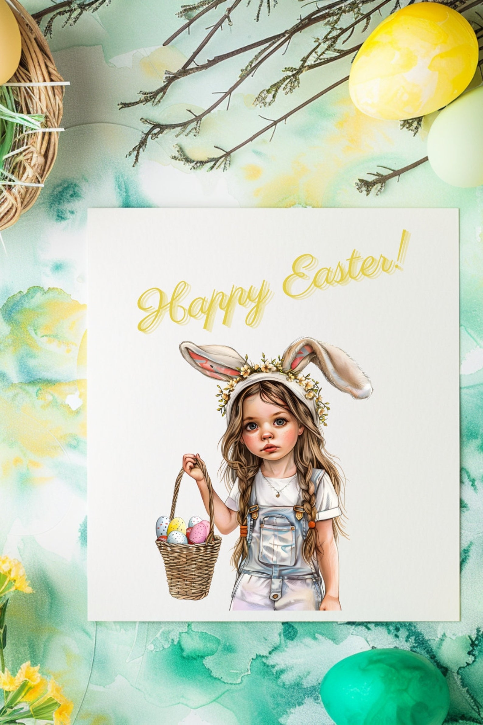 Cute Easter Boho Images, Digital Scrapbooking Bundle, Spring Print and ...
