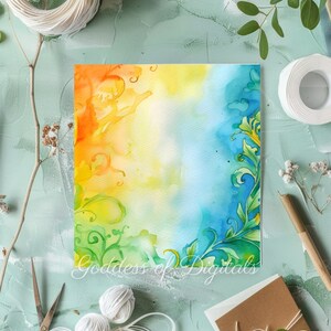 Printable Paper in Vivid Colors, Joyful Spring Watercolor Background ...