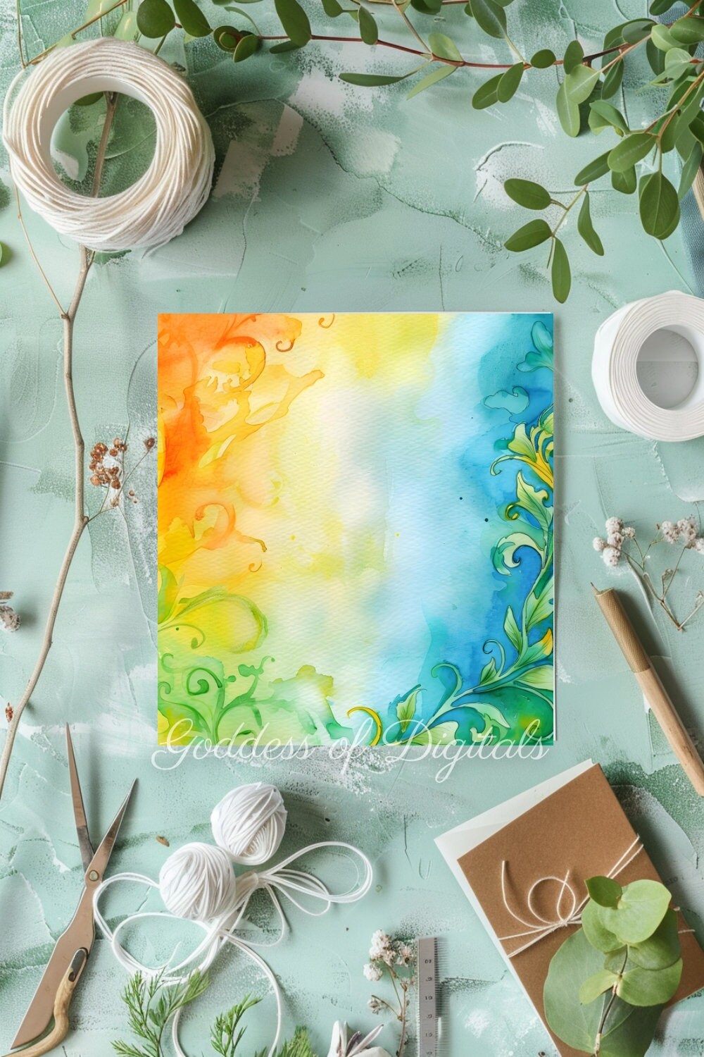 Printable Paper in Vivid Colors, Joyful Spring Watercolor Background ...