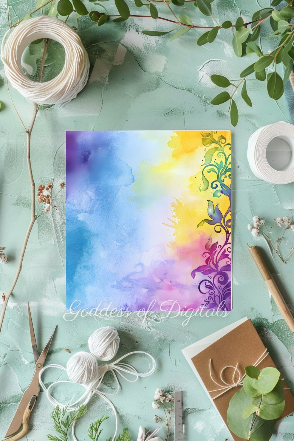 Purple Digital Paper Pack, Vivid Colors Watercolor Texture Bundle for ...