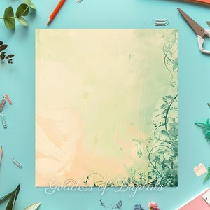 Digital Paper Printable Sheets, Vintage Stationery for Commercial Use ...