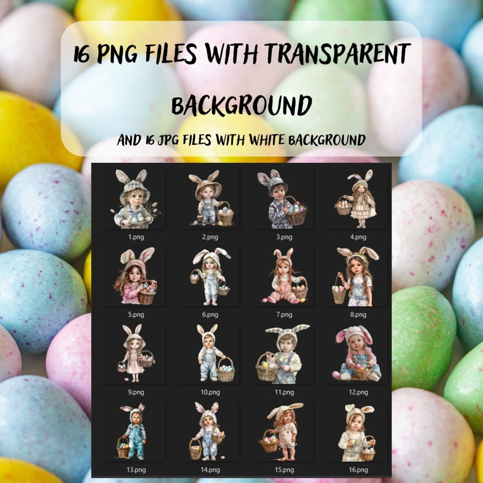 Cute Easter Boho Images, Digital Scrapbooking Bundle, Spring Print and ...