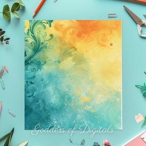 Printable Paper in Vivid Colors, Joyful Spring Watercolor Background ...
