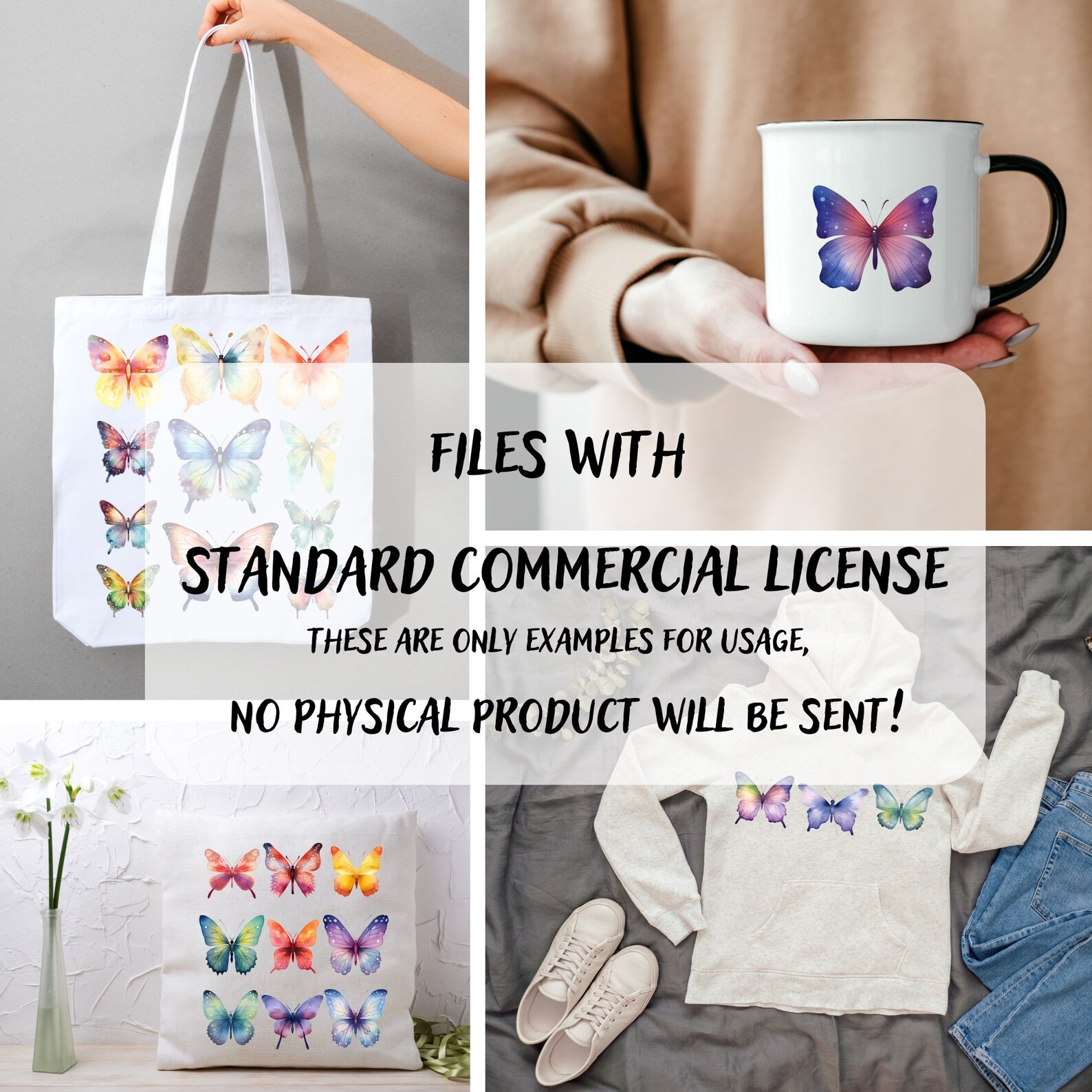 Watercolor Butterflies Clipart Set, Printable Colorful High-quality ...