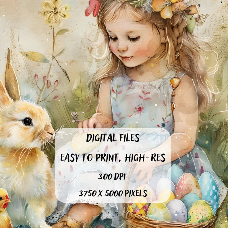 Vintage Easter Bunny Printable Cards, Junk Journal Digital Bundle to ...