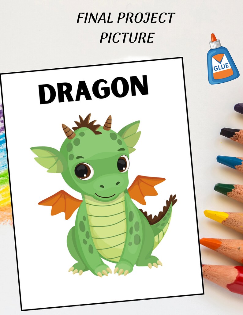 Printable Dragon Craft for Kids Fairytales Activities Build a Dragon ...